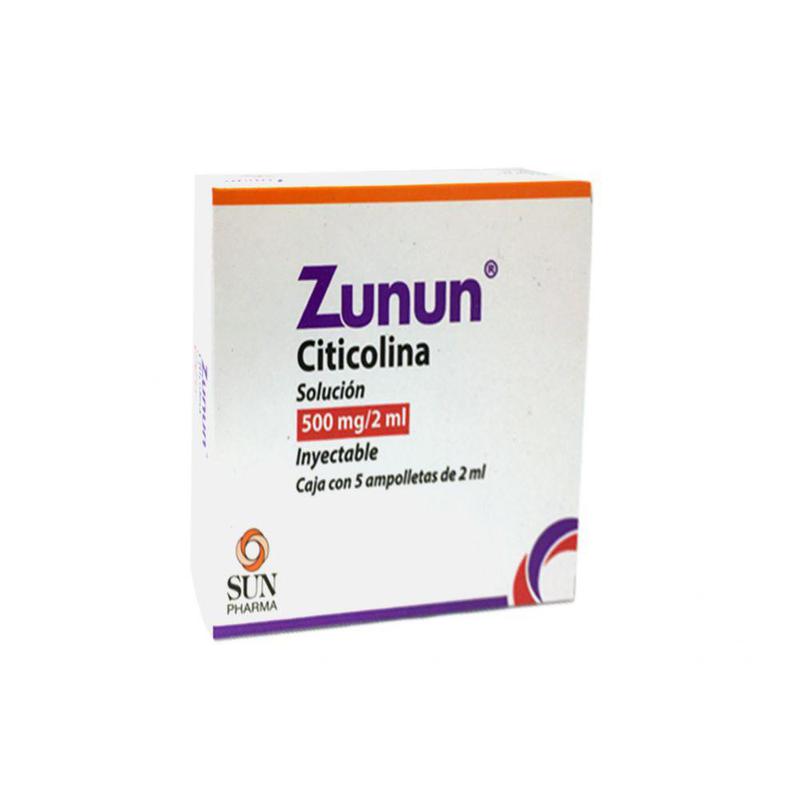 Zunun 500 mg / 2 ml caja con 5 ampolletas de 2ml solución inyectable ...