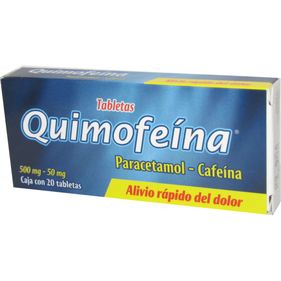 GE PARACET/CAFEINA QYF 500/- TAB Paracetamol 500 mg, Cafeína 50 mg Caja ...