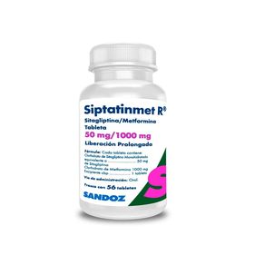 SIPTATINMET R 50/- TAB 50 mg de Sitagliptina, 1000 mg de Metformina ...