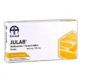 JULABc/16 TAB Norfloxacino 400mg, Fenazopiridina 100mg Caja con — 24951 ...