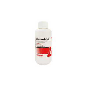 Hemosin-K 100mg/30mg frasco con 200ml de jarabe — 1953 | Precio Vitau