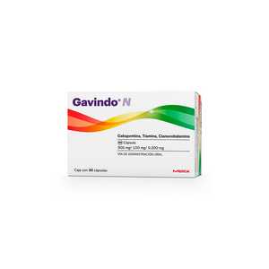 Gavindo N 300mg/100mg/0.2mg caja 30 cápsulas — 2234 | Precio Vitau
