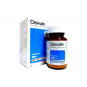 Clavulin 250-62.5mg/5ml caja 1 frasco 75ml | Precio Vitau