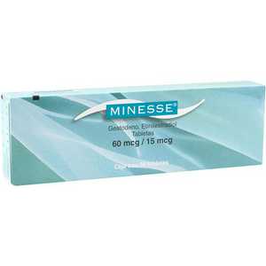 Minesse 60mcg/15mcg caja con 28 tabletas — 11744 | Precio Vitau