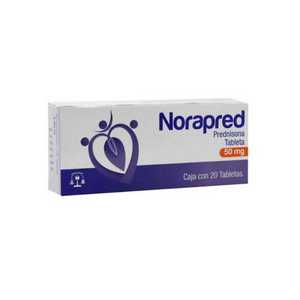 Norapred 50mg caja con 20 tabletas | Vitau