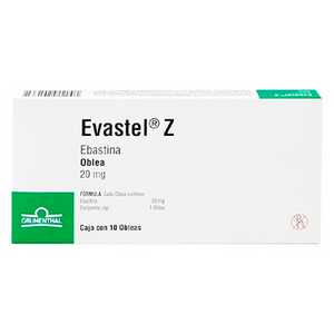 Evastel Z 20 mg caja con 10 obleas — 10635 | Precio Vitau