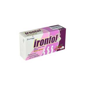 Ironfol 100/350mg caja con 30 tabletas | Precio Vitau