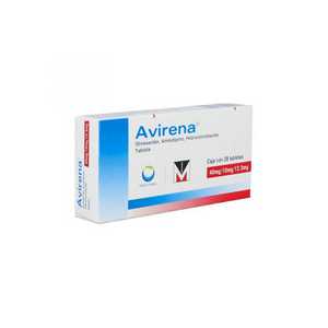 Avirena 20mg/10mg/12.5mg caja con 28 tabletas | Precio Vitau