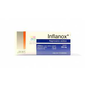 Inflanox 550mg caja con 12 tabletas — 16356 | Precio Vitau