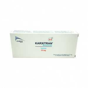 Karxitran 2.5mg caja 50 tabletas — 18988 | Precio Vitau