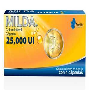 Milda 25000UI Caja 4 Cápsulas | Precio Vitau